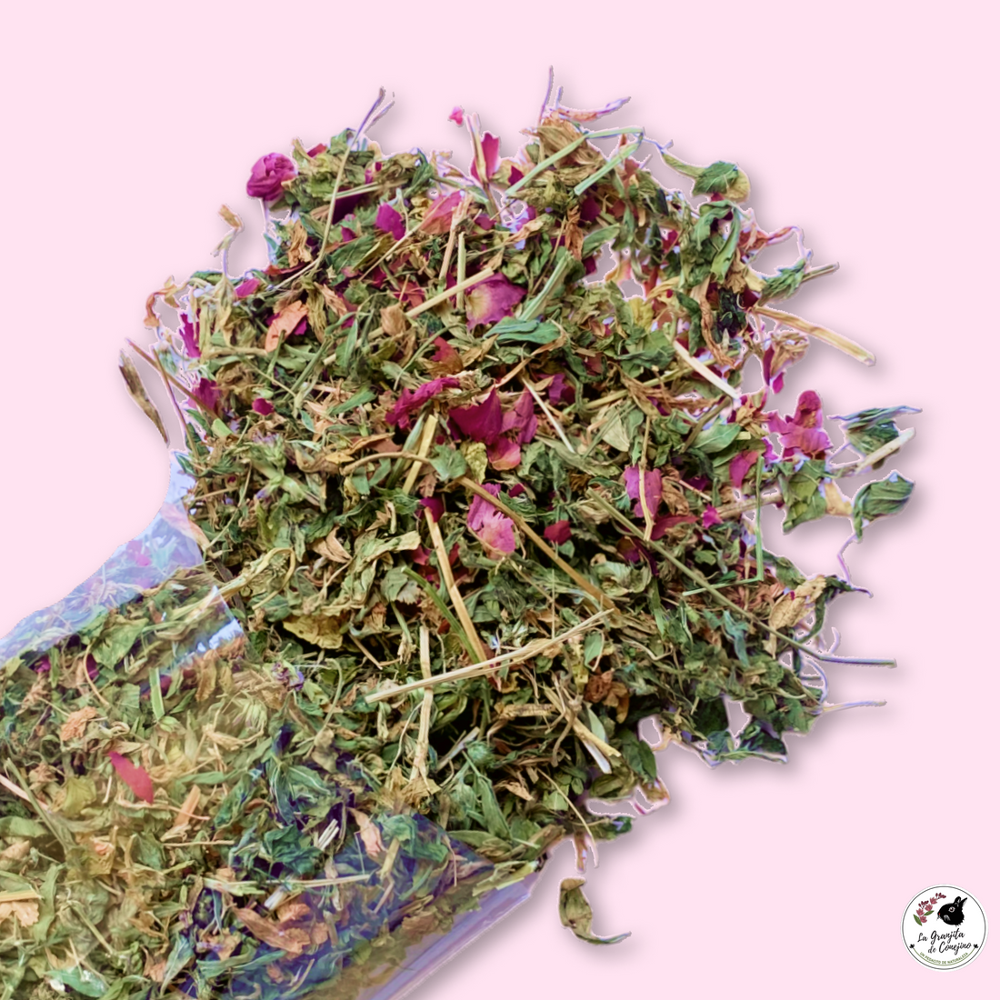 Hojitas de Alfalfa Rosa – La Granjita de Conejino