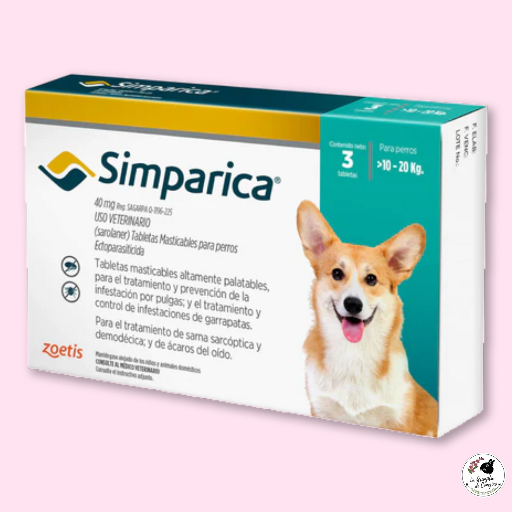 Simparica 40 Mg x 3 Comprimidos – La Granjita de Conejino